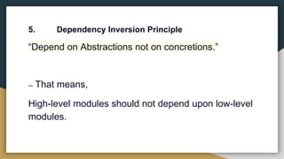 S.O.L.I.D. principles of software development | PPTX | Programming ...