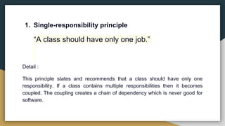 S.O.L.I.D. principles of software development | PPTX | Programming ...