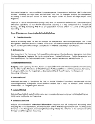 SYBBI MANAGEMENT ACCOUNTING NOTES SEM III | PDF