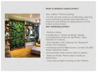INTERIOR PLANTSCAPING & INCORPORATING NATURAL ELEMENTS IN INTERIORS ...