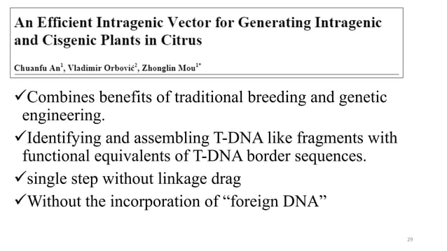 Cisgenesis and Intragenesis | PPTX