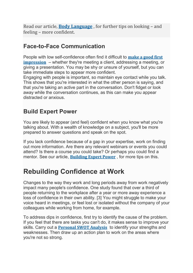 SELF-CONFIDENCE | PDF