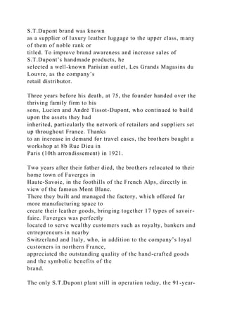 S.T.Dupont - The Renaissance of a French Luxury Brand .docx