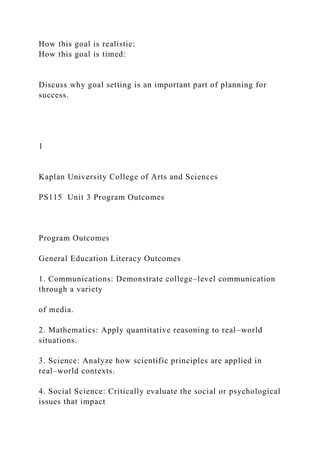 S.M.A.R.TGoalsAfter reading the PDFs on Goal Setting and P.docx