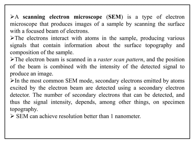 scanning electron microscope for analysis | PPT