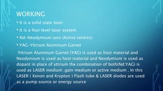 presentation on Nd-YAG laser Applied Physics | PPTX