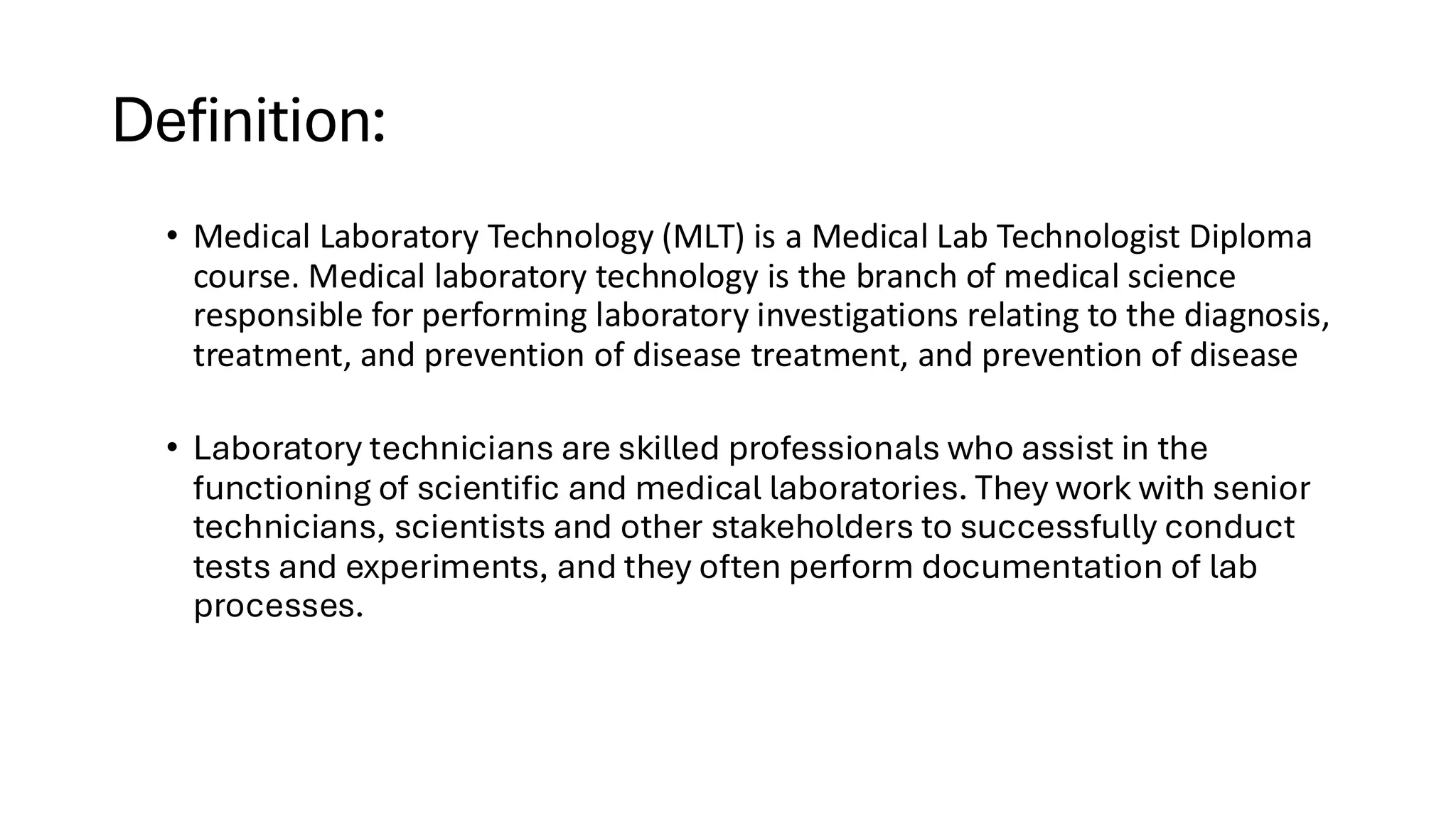 CLT - Role of medical Laboratory Technician - Safety Measurement | PDF