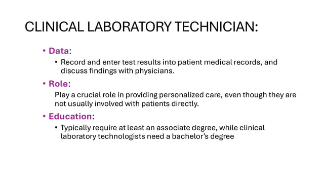 CLT - Role of medical Laboratory Technician - Safety Measurement | PDF