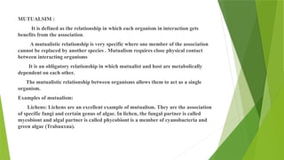 Microbial interaction - Mutualism ,amensalism | PPT