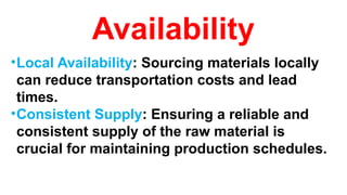 Introduction to raw materials in production | PPTX