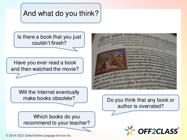 An Intermediate ESL Lesson Plan On Books And Reading | PPT