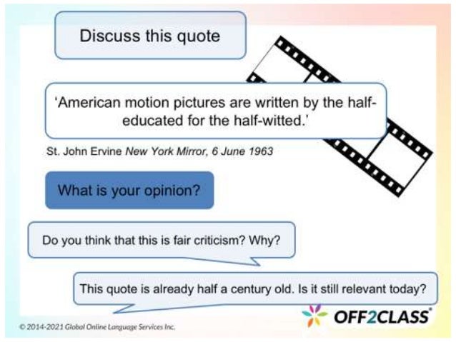 A Free ESL Lesson Plan on Cinema | PPTX