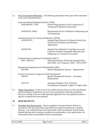 General Specification for Thermofoil Heater, All-Polyimide, Space ...