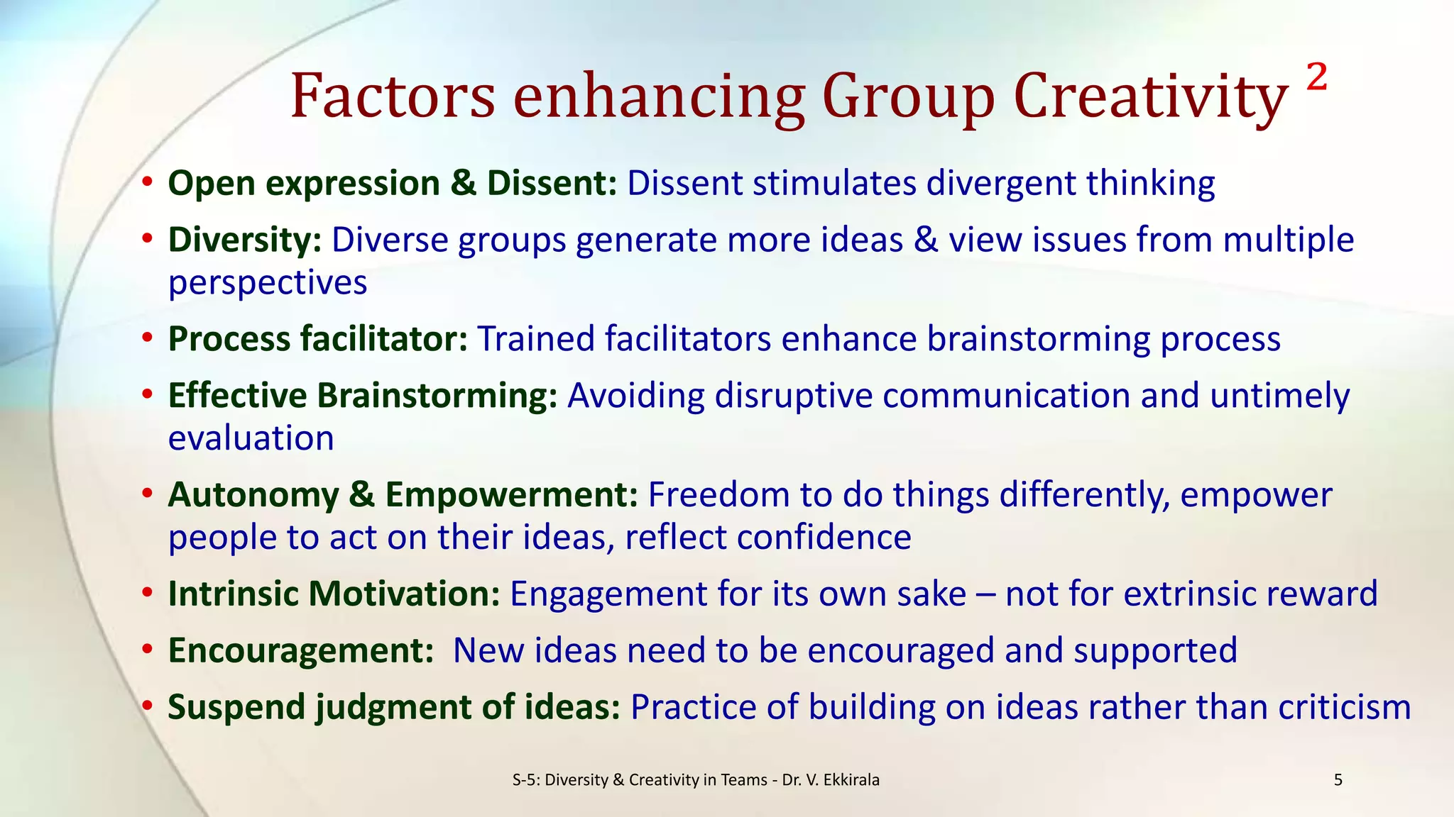 S 5. Diversity & Creativity in Teams | PPTX