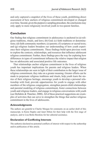 Anchors of Religious Commitment in Adolescents | PDF | Spirituality ...