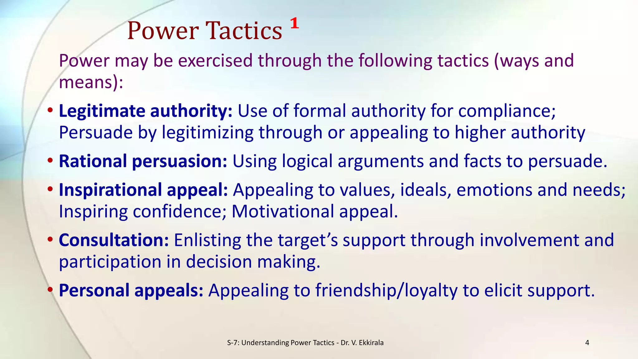 S 7. Understanding Power Tactics | PPTX