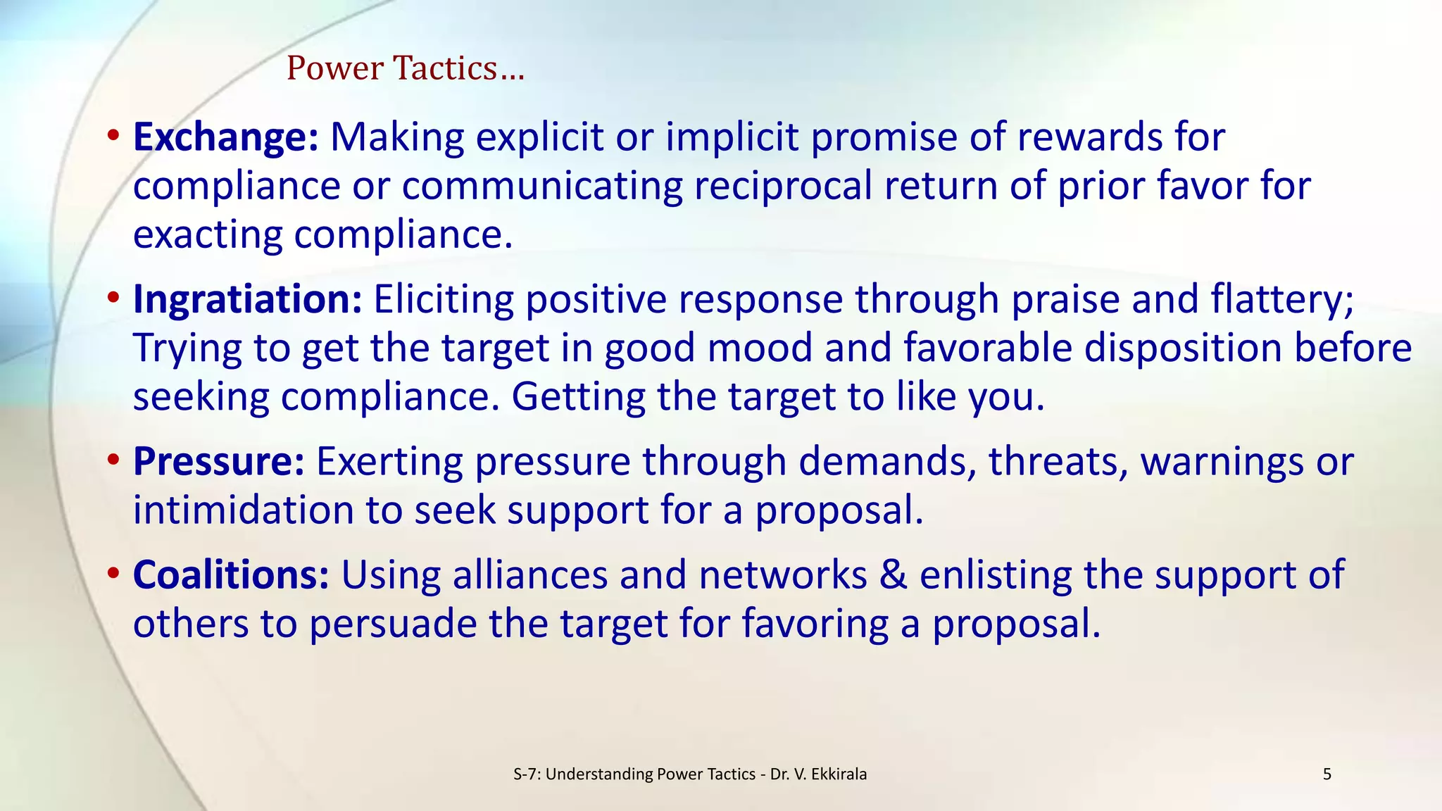 S 7. Understanding Power Tactics | PPTX