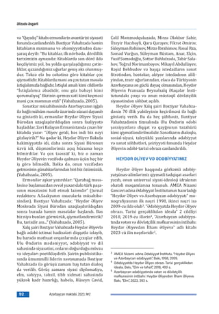 HEYDƏR ƏLİYEV VƏ AZƏRBAYCAN ƏDƏBİYYATINA BİR NƏZƏR / AN OVERVIEW OF HEYDAR ALIYEV AND ...