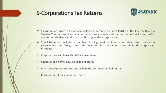 S corporations tax returns | PPTX
