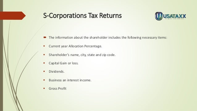 S corporations tax returns | PPTX