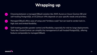 PostgreSQL on AWS Aurora/Azure Cosmos VS EC2/Azure VMs | PPT