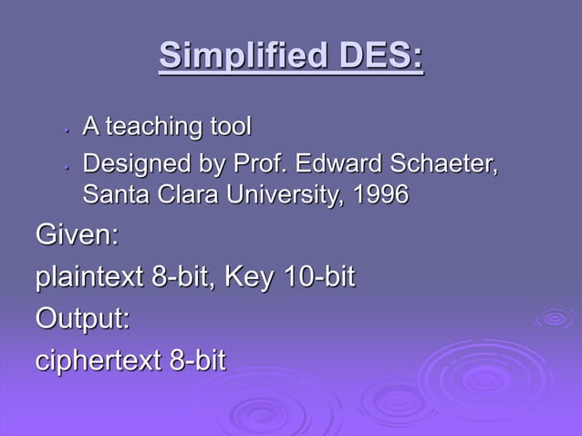 S-DES.ppt | Programming Languages | Computing
