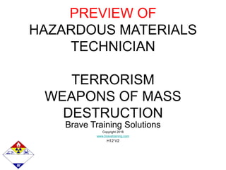 HAZMAT TECHNICIAN TERRORISM/WMD | PPT