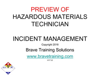 HAZMAT TECHNICIAN INCIDENT MANAGEMENT NFPA COMPLIANT | PPT