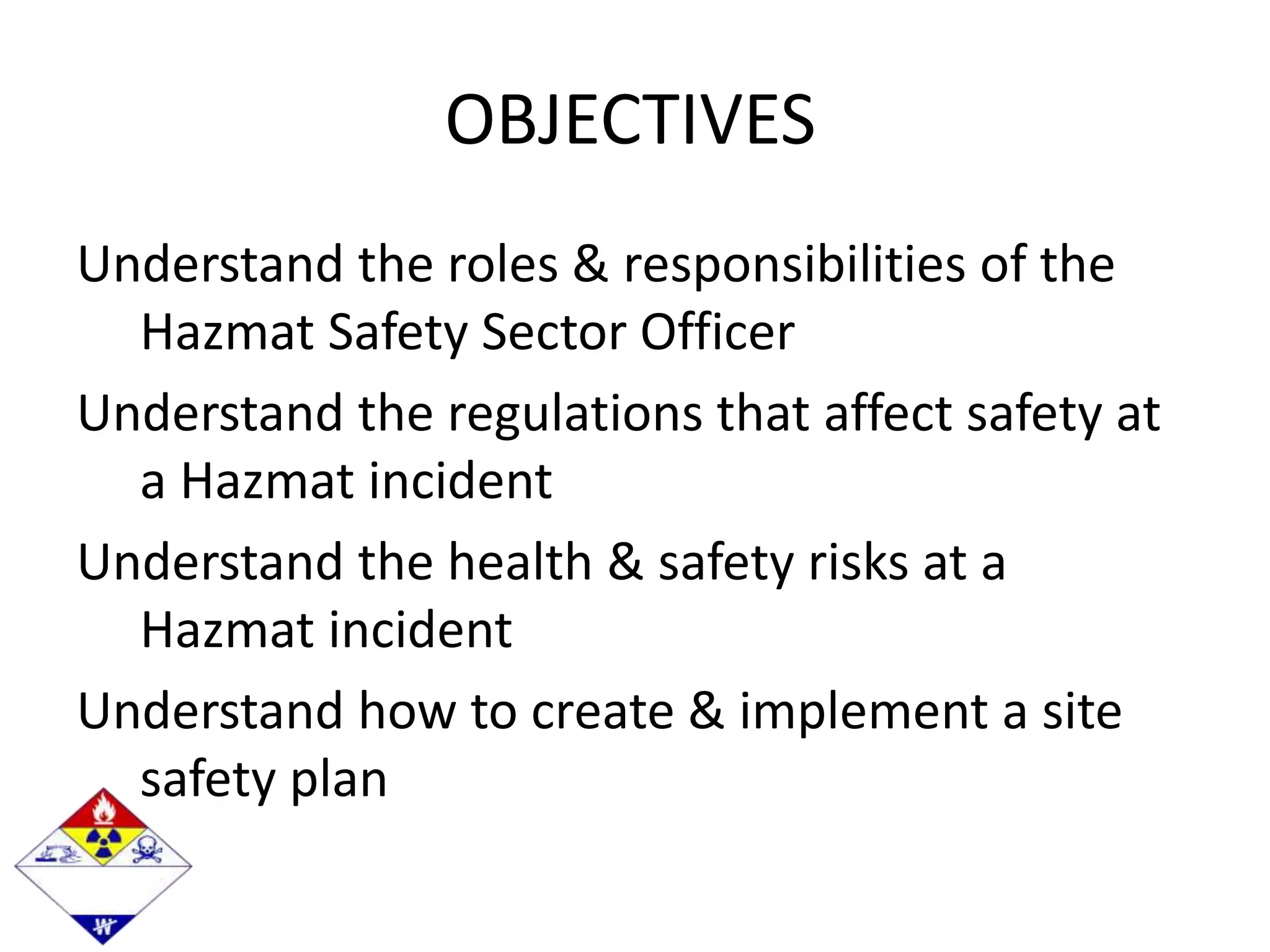 HAZMAT SAFETY OFFICER NFPA COMPLIANT | PPT