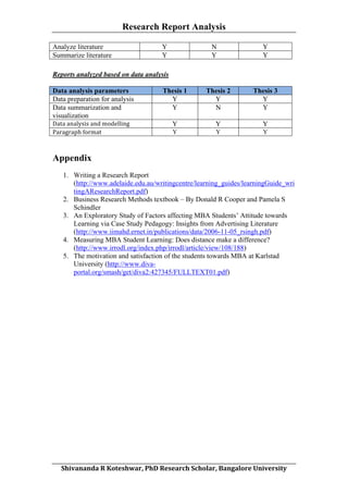 Thesis Report Review and Analysis | PDF