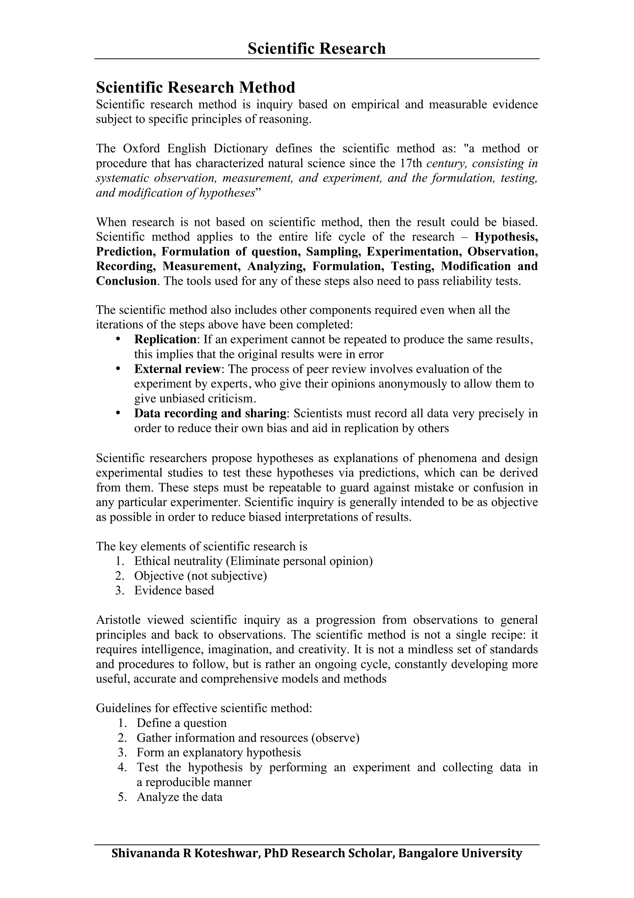 Research Methodology - Scientific Research | PDF