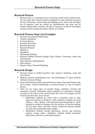 Steps Of Research Process With Examples