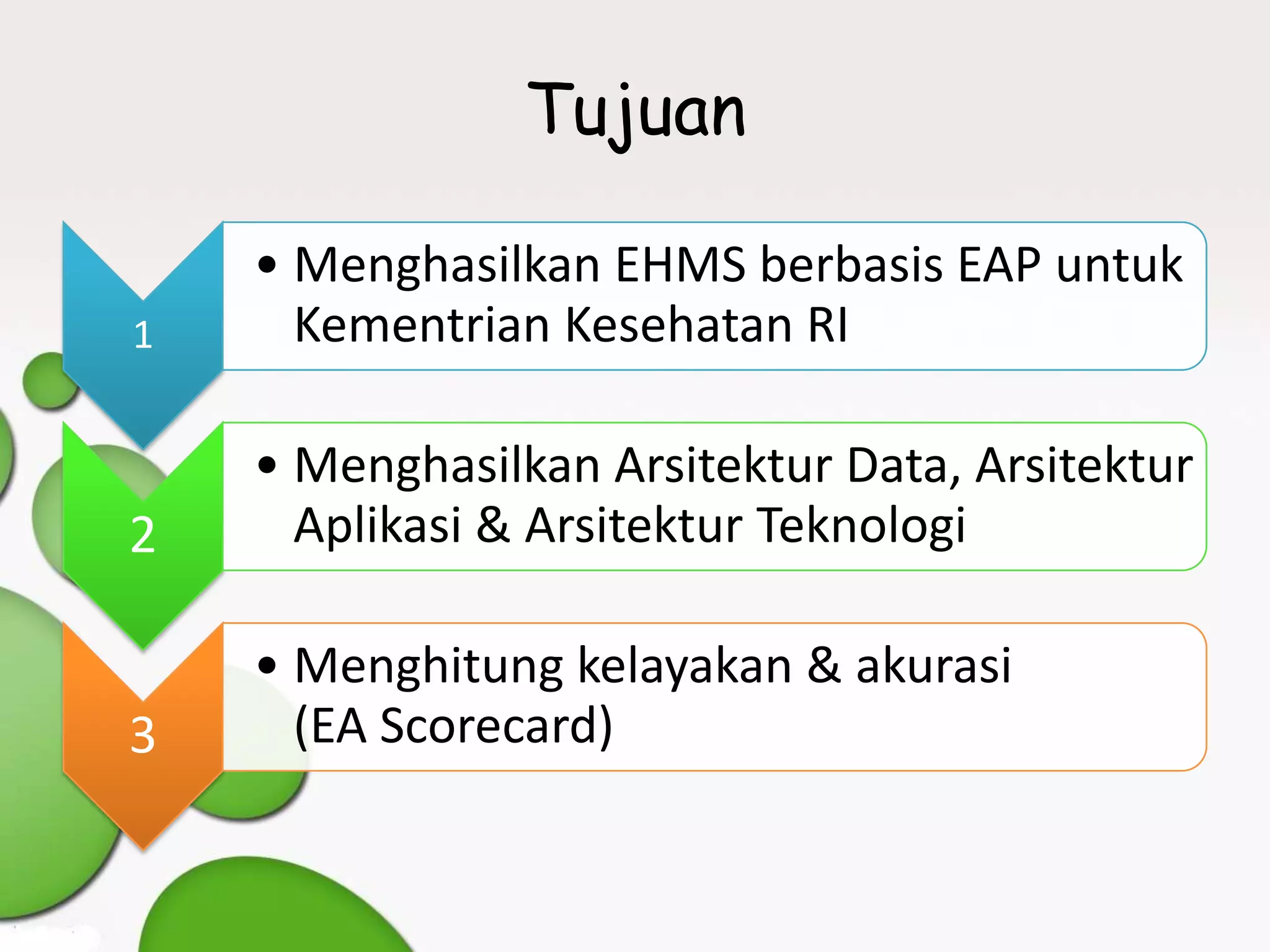 Enterprise Architecture Planning (EAP) untuk EHMS Kementrian Kesehatan ...