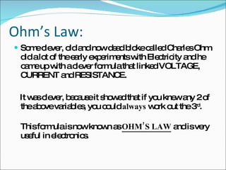 Electronic Productions - Year 10 - Lesson 3 - S.I Units And Ohms Law | PPT