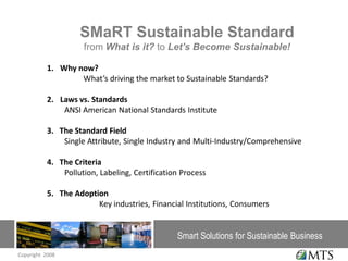 S Ma Rt Sustainable Standards 101 2 15 08 | PDF | Green Solutions ...
