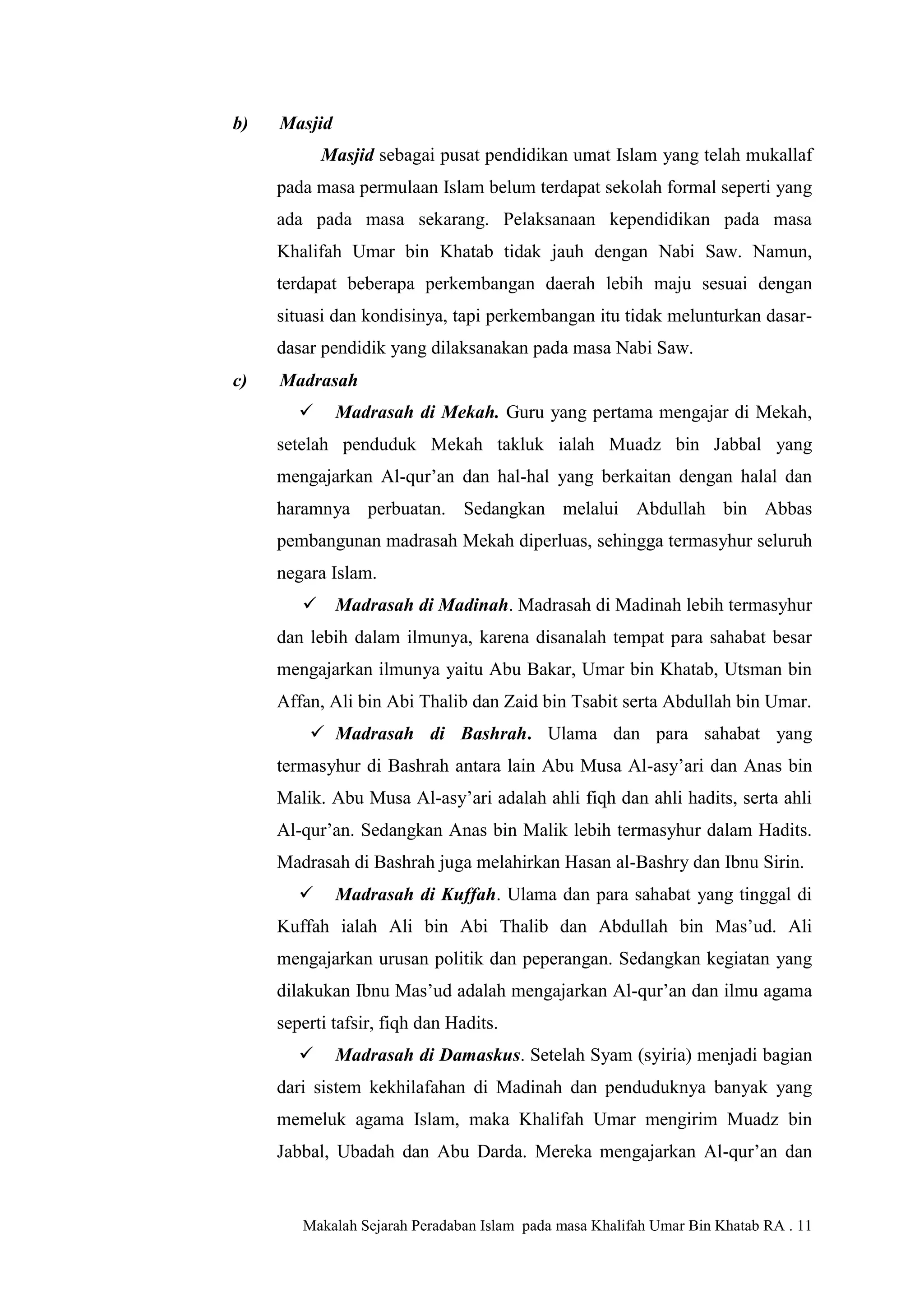 S p-i-peradaban-islam-masa-umar-bin-khatab-r-a | PDF