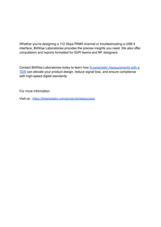 S-Parameter Measurements with a TDR – BitWise Laboratories | PDF