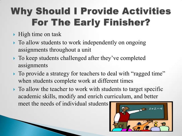 What Do I Do When They Finish Work Early? | PPTX | Homework and Study ...