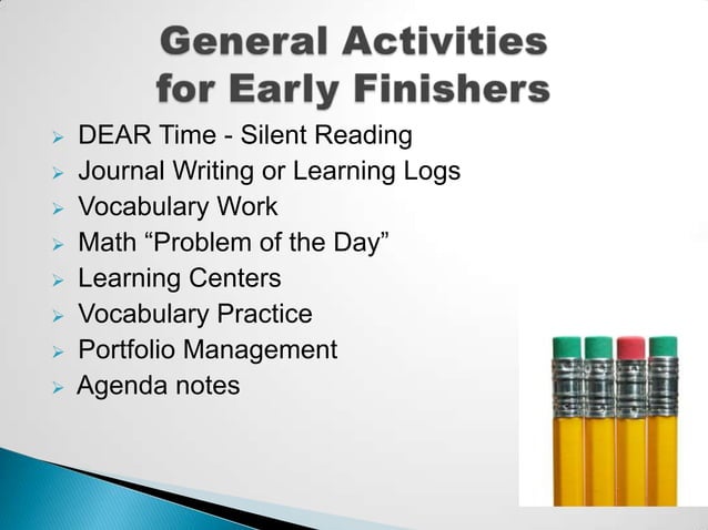 What Do I Do When They Finish Work Early? | PPTX | Homework and Study ...