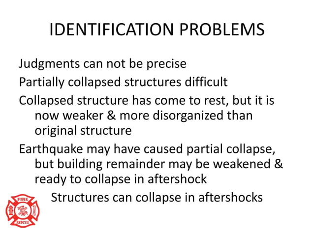 STRUCTURAL COLLAPSE AWARENESS FEMA COMPLIANT | PPTX