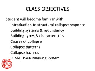 STRUCTURAL COLLAPSE AWARENESS FEMA COMPLIANT | PPTX