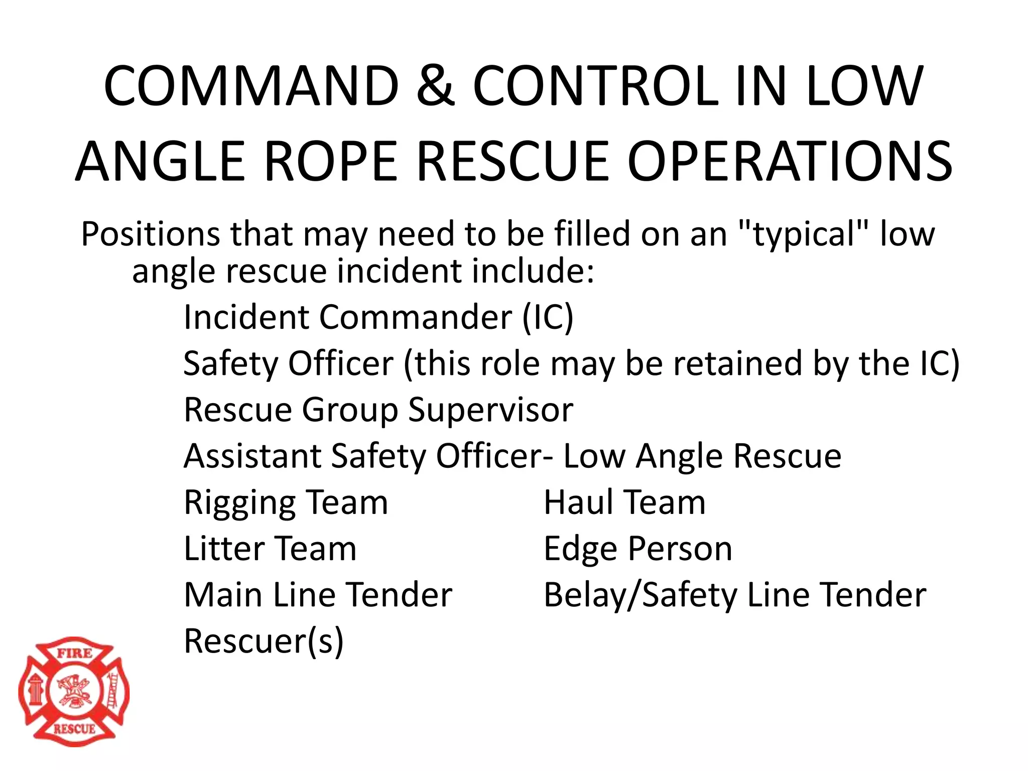 ROPE RESCUE OPERATIONS NFPA COMPLIANT | PPTX