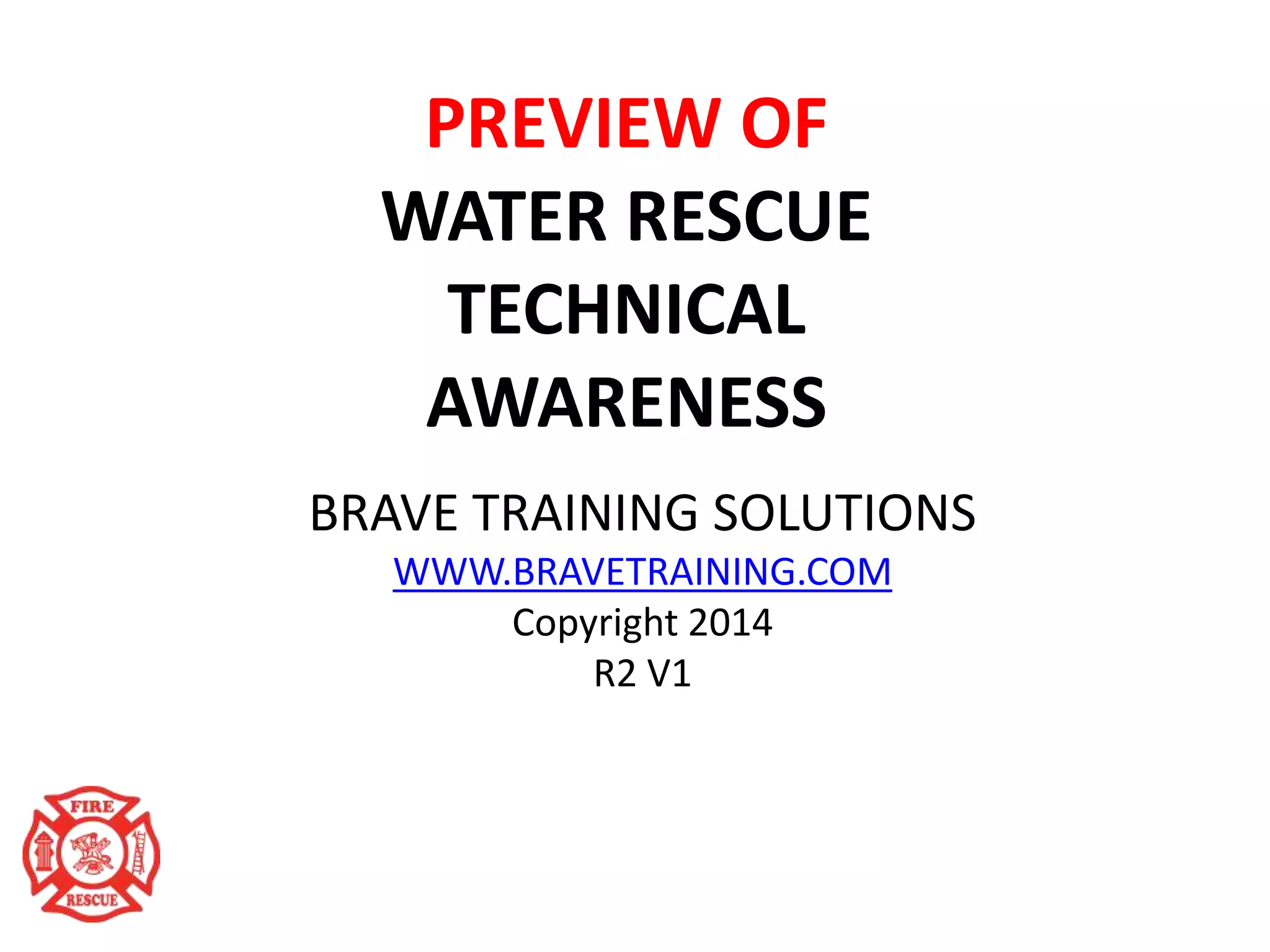 WATER RESCUE AWARENESS NFPA COMPLIANT | PPTX