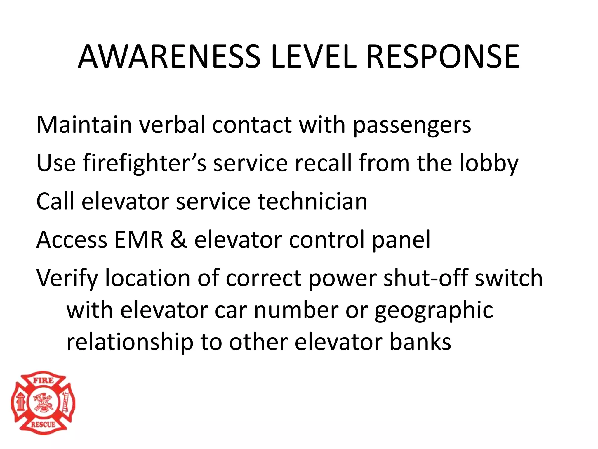 ELEVATOR RESCUE AWARENESS OSHA & ASME COMPLIANT | PPTX