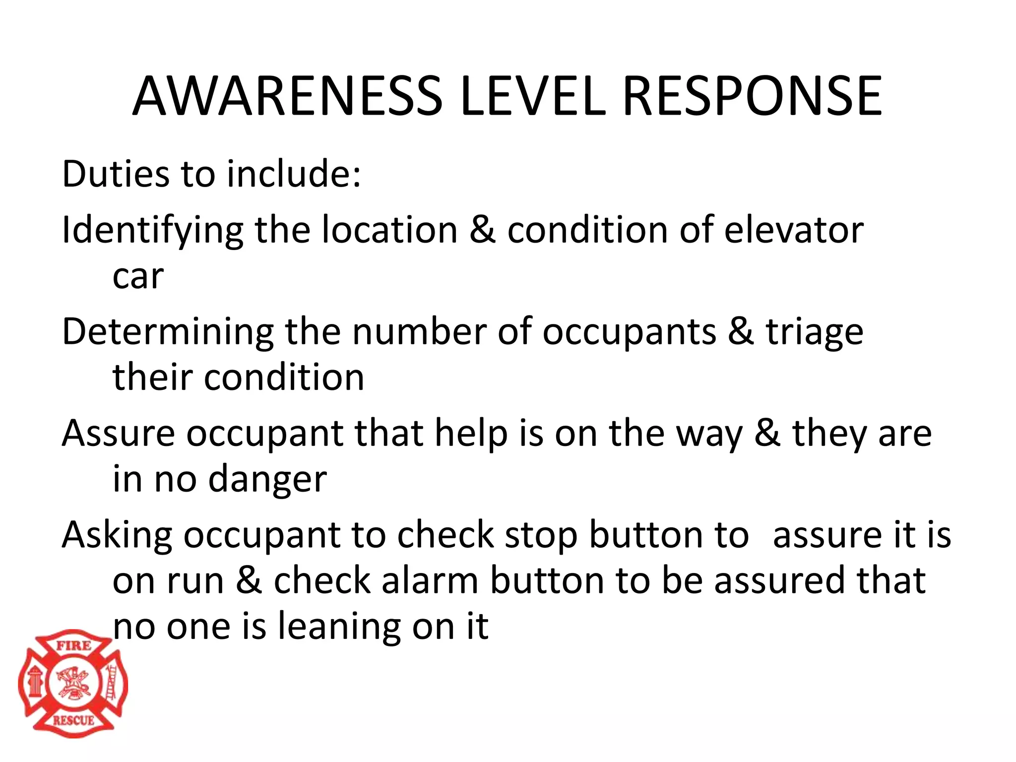 ELEVATOR RESCUE AWARENESS OSHA & ASME COMPLIANT | PPTX