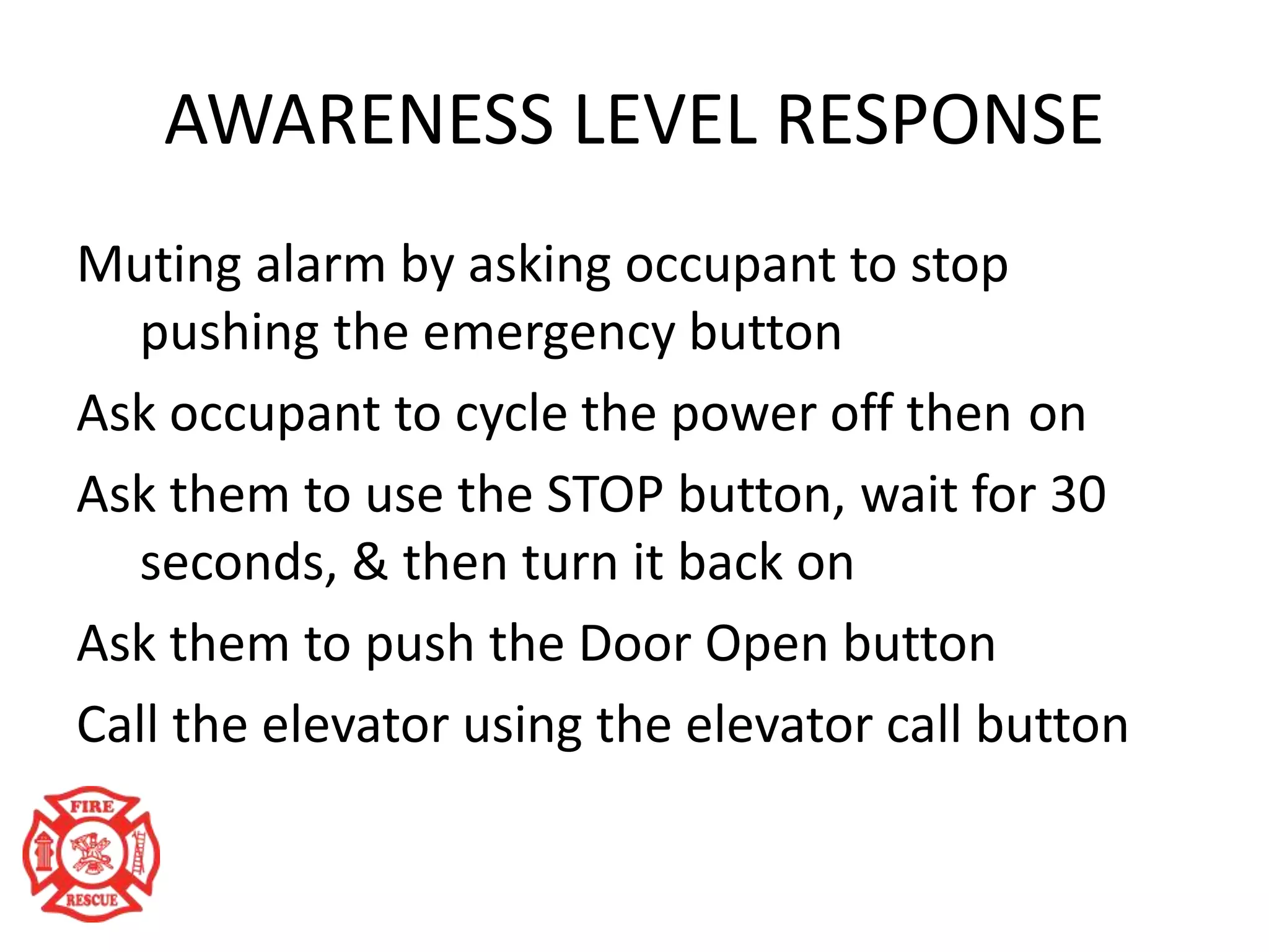 ELEVATOR RESCUE AWARENESS OSHA & ASME COMPLIANT | PPTX