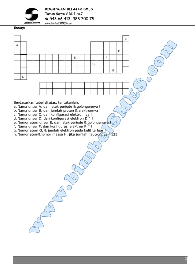 soal struktur atom dan sistem periodik | PDF