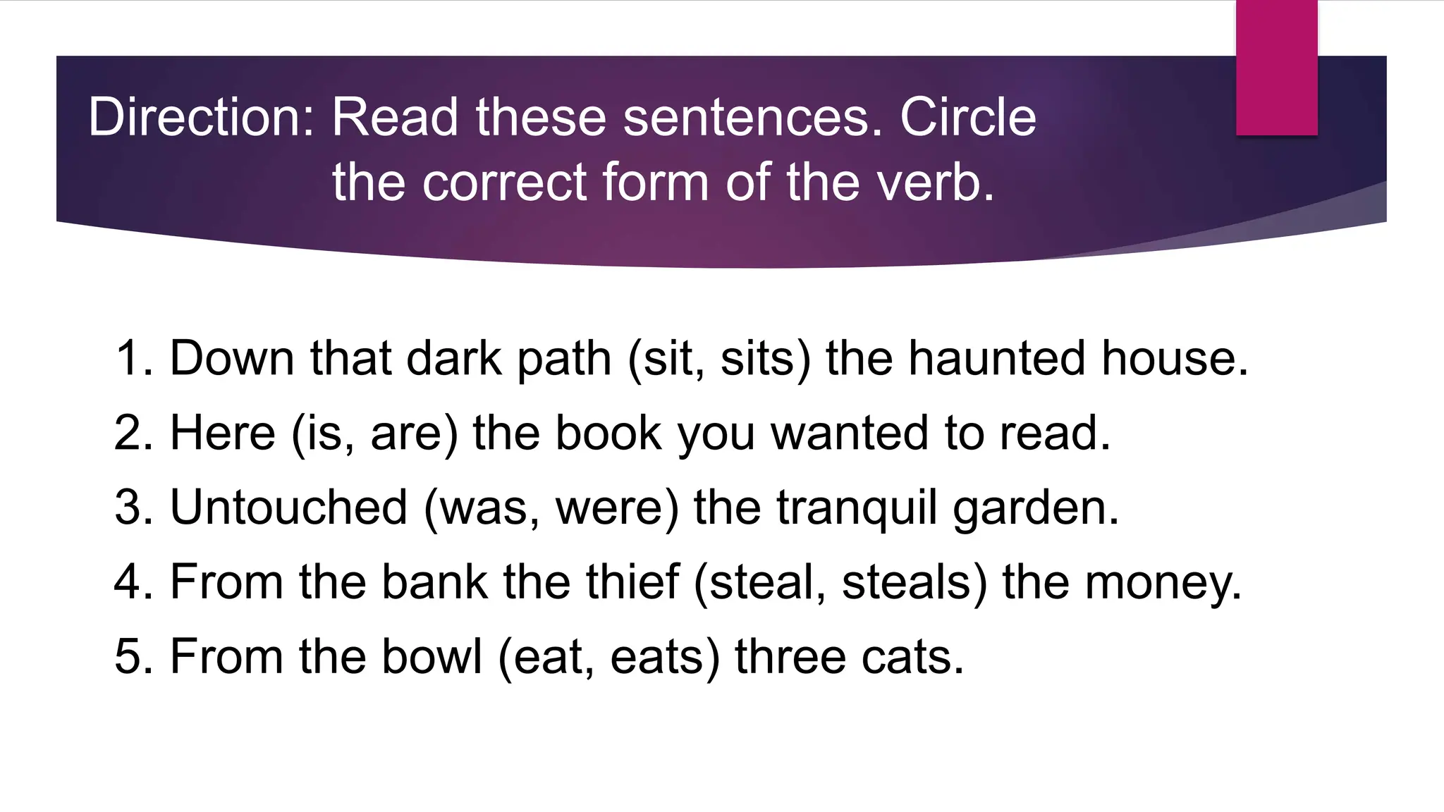 Subject Verb Agreement Grade 5 Quarter 1 Lesson.pptx