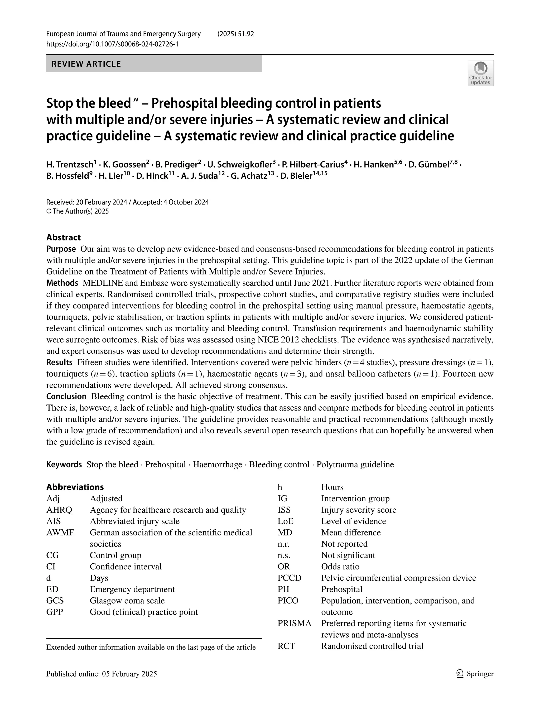 Manejo de la hemorragia del paciente con trauma multiple | PDF