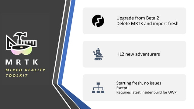 Mixed Reality Toolkit Release Candidate upgrade | PPT